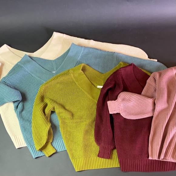The CV Brand | Sweaters | Shoulder Waffle Sweatercream | Poshmark